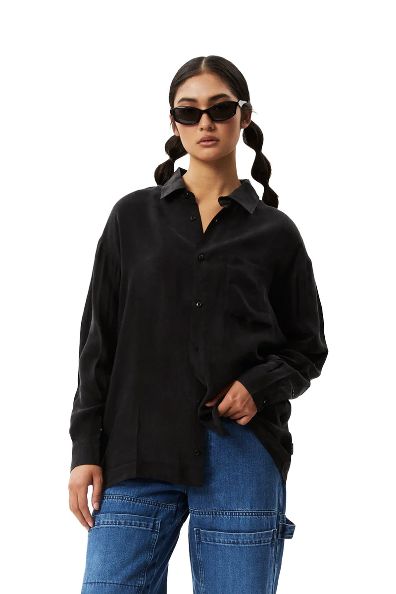 Afends Womens Gemma Recycled Long Sleeve Cupro Shirt | Sanbah Australia